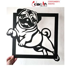 4 Pug Dog Wall Decor Digital Templates SVG DXF Files Instant Download ...