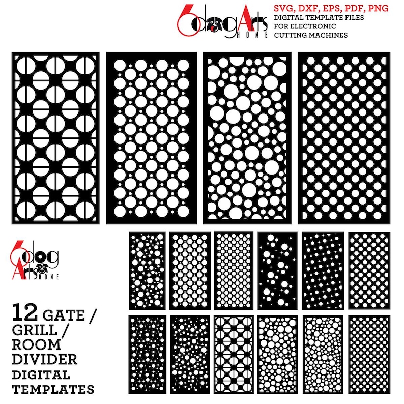 12 Grill Gate Room Screen Divider Partition Templates Digital Svg Dxf ...