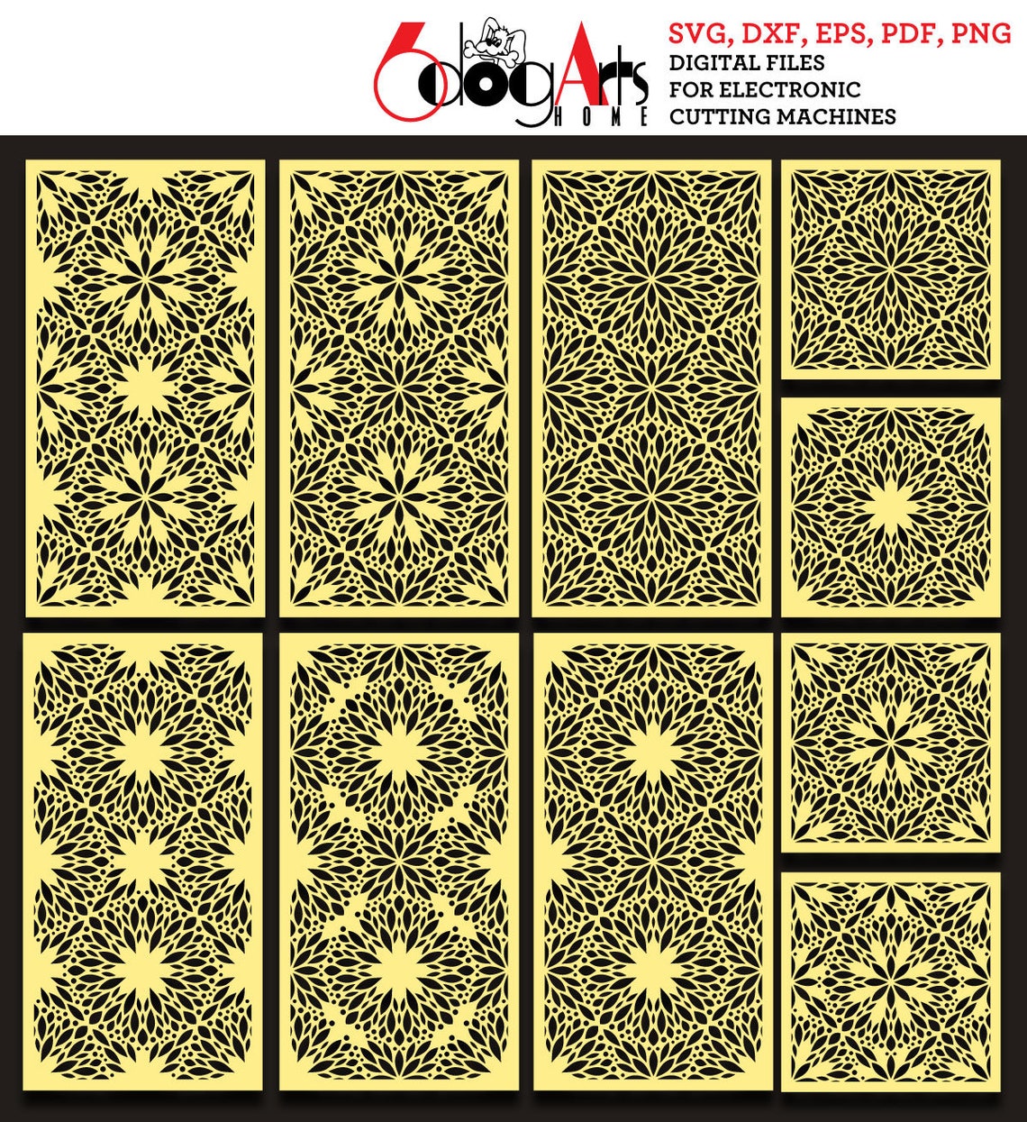 10 Floral Filigree Grill Templates Digital Svg Dxf Files Room - Etsy