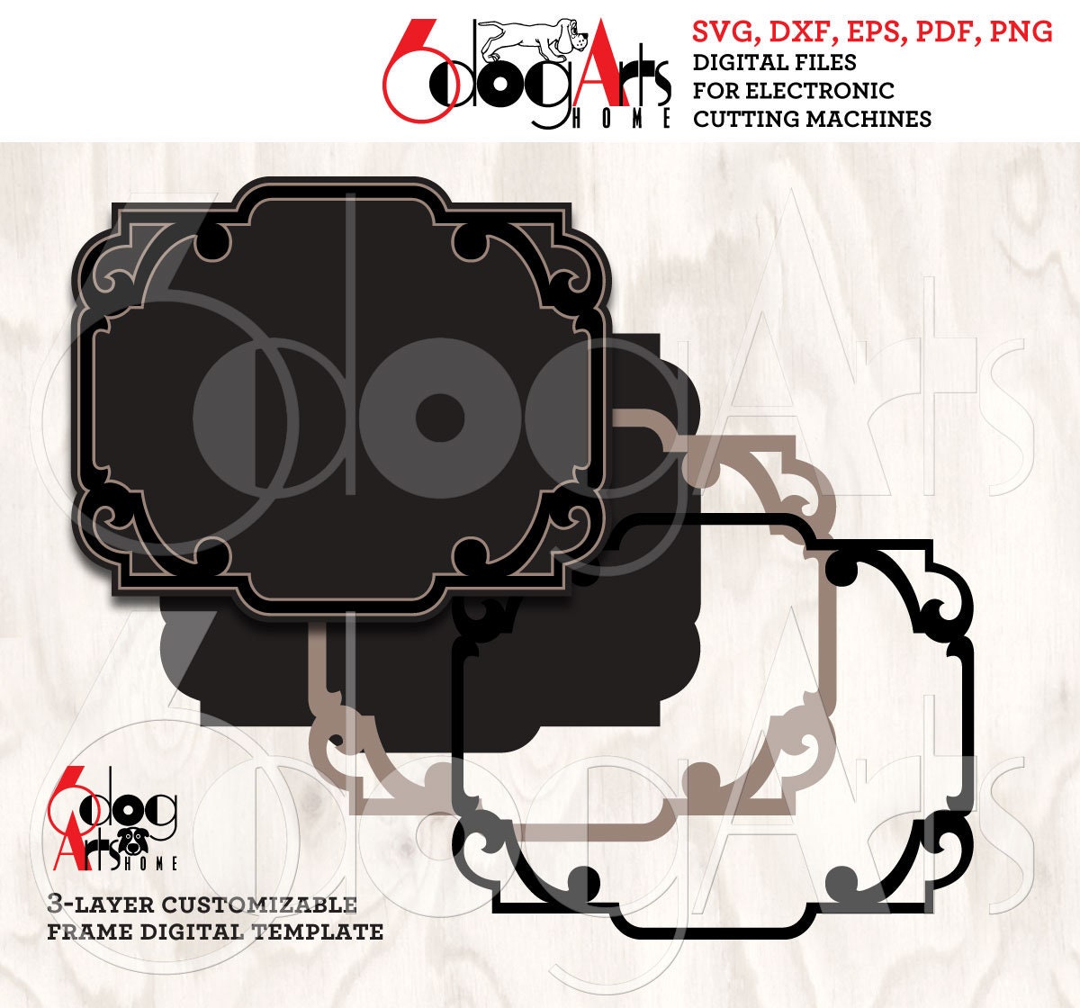Layered Frame Template Vector Digital SVG DXF Files for Wood | Etsy