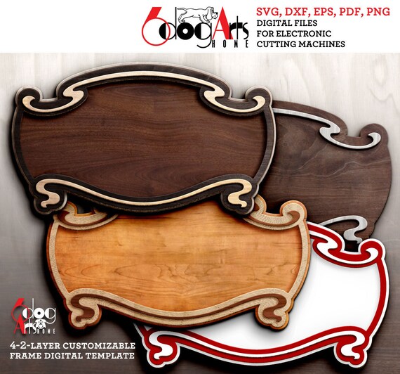 Layered Frame Template Vector Digital SVG DXF Files Instant - Etsy