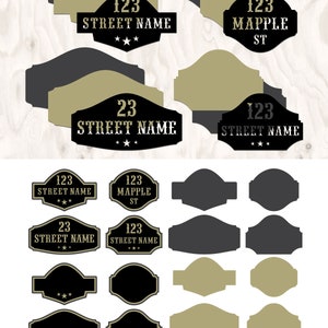 4 DIY Address Door Sign Digital Templates Svg Dxf Vector Files ...