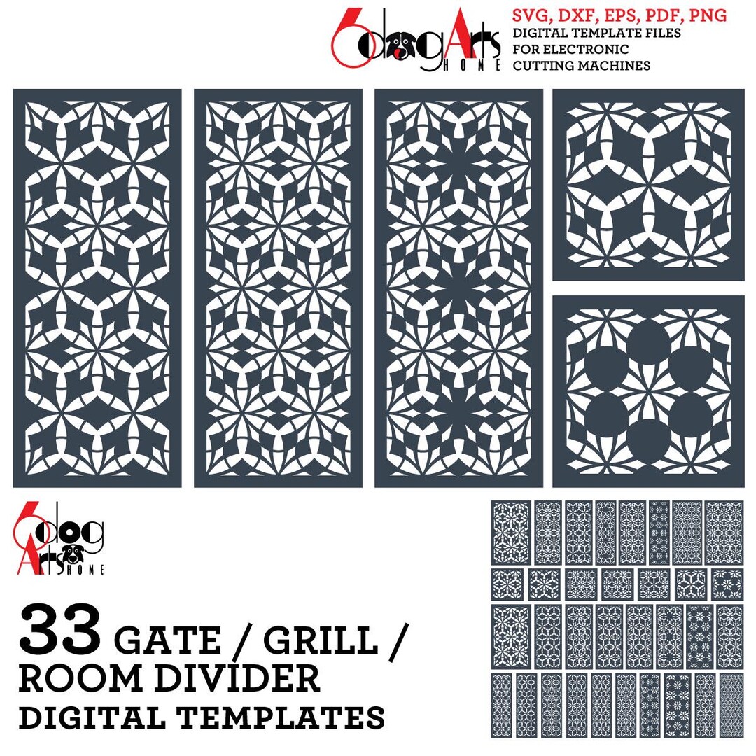 33 Gate / Partition SVG / DXF Bundle Digital Template Files Download ...
