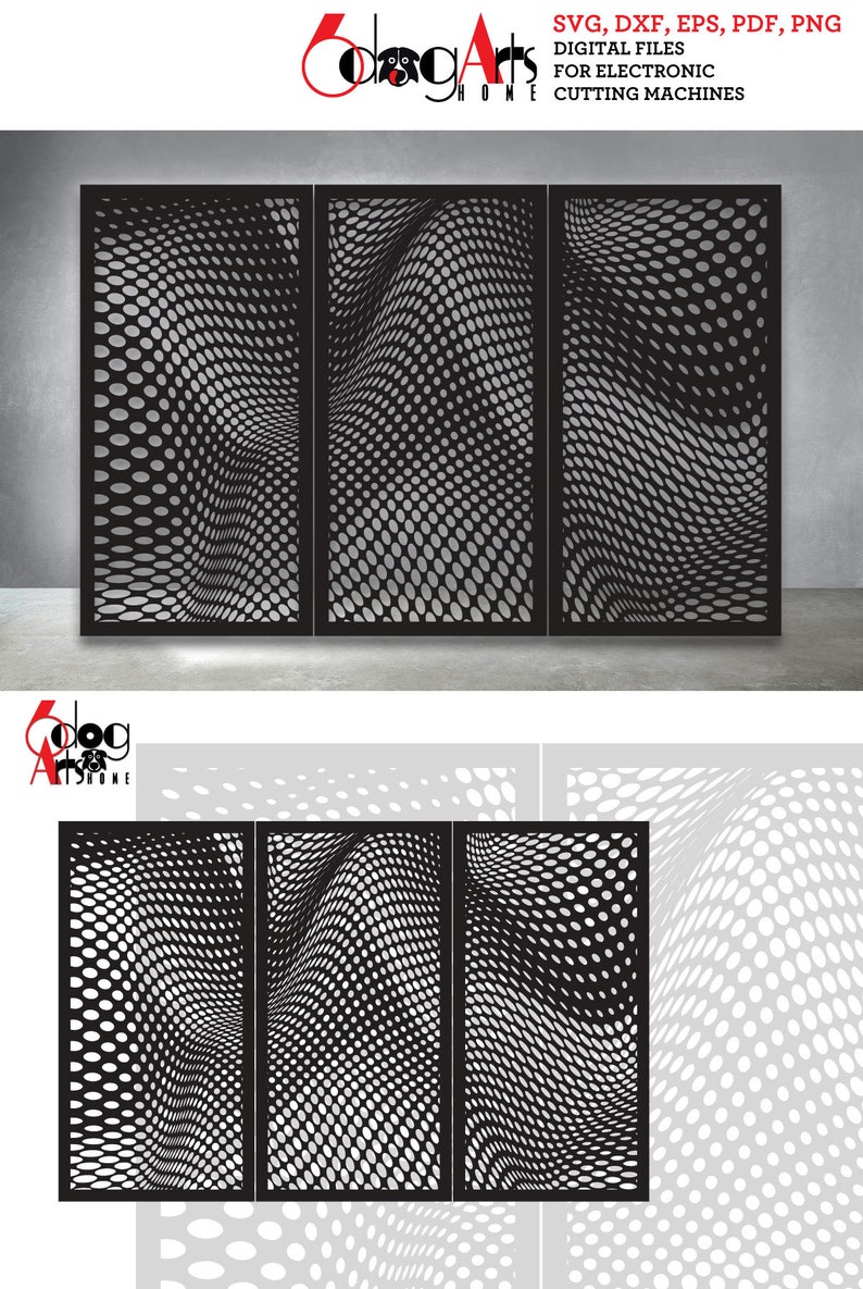 3 Perforated Waves Wall Decor Room Divider Partition Privacy - Etsy
