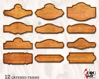 Layered Frame Template Vector Digital SVG DXF Files for Wood Cardboard ...