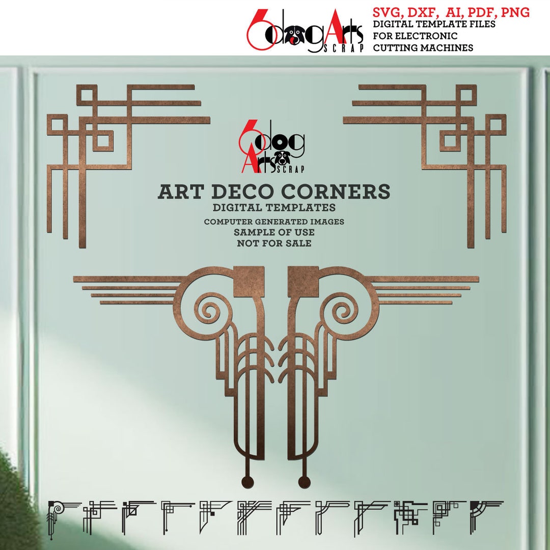 Art Deco Gatsby Corners SVG DXF Files Digital Templates Download ...