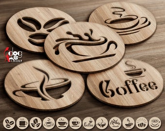 24 Round Wood Coaster Trivet Wall Decor Templates Vector Digital SVG ...