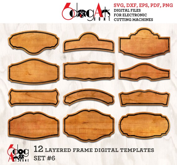 12 Layered Frame Templates Set 6 Vector Digital SVG DXF Files - Etsy