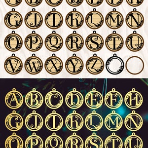 26 Monogram Christmas Ornament Templates Full Alphabet Digital Vector ...