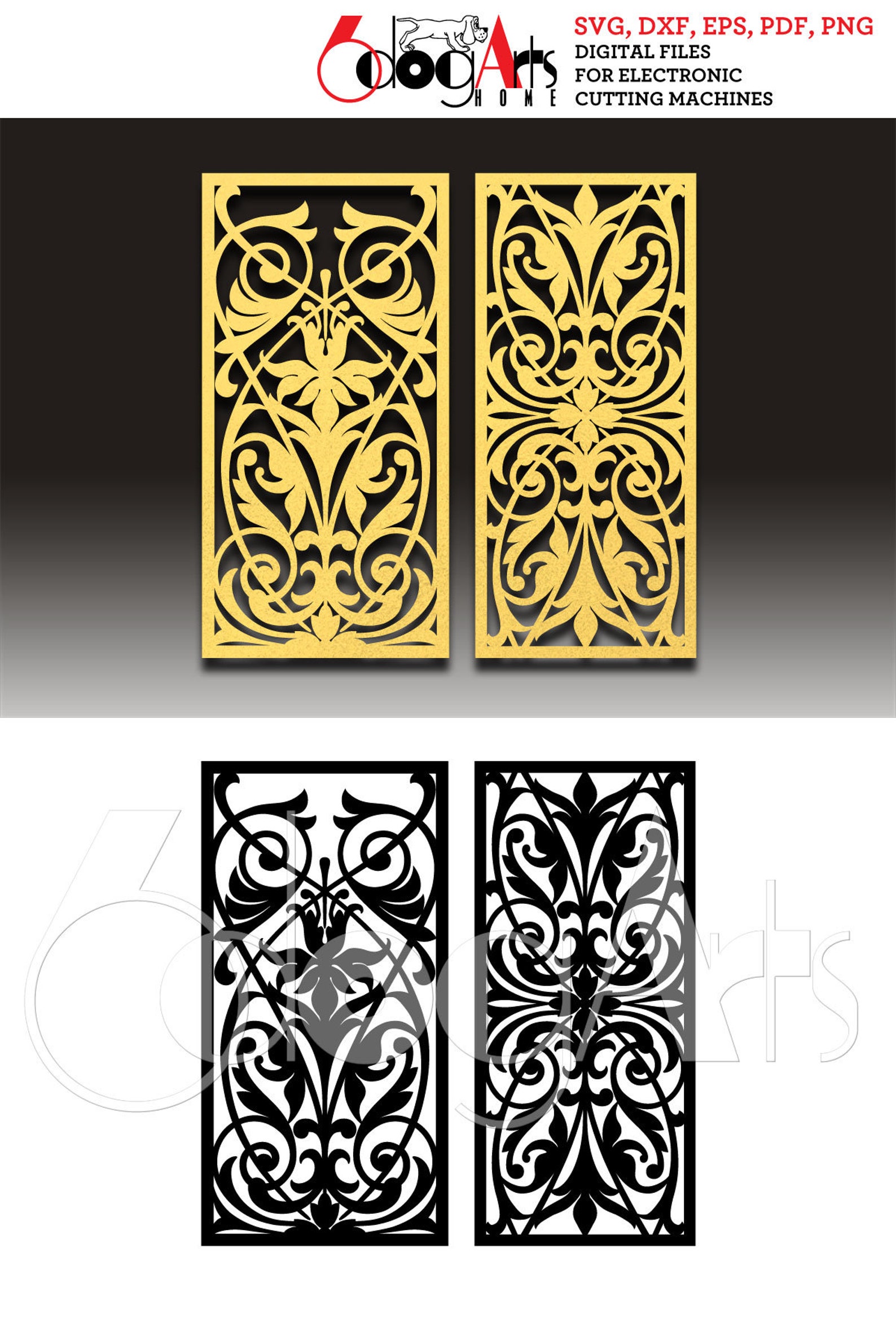 Openwork Grill Gate Room Screen Divider Partition Templates Digital Svg ...