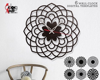 2 Filigree Wall Clock Templates Digital Vector Files Svg Dxf Instant ...