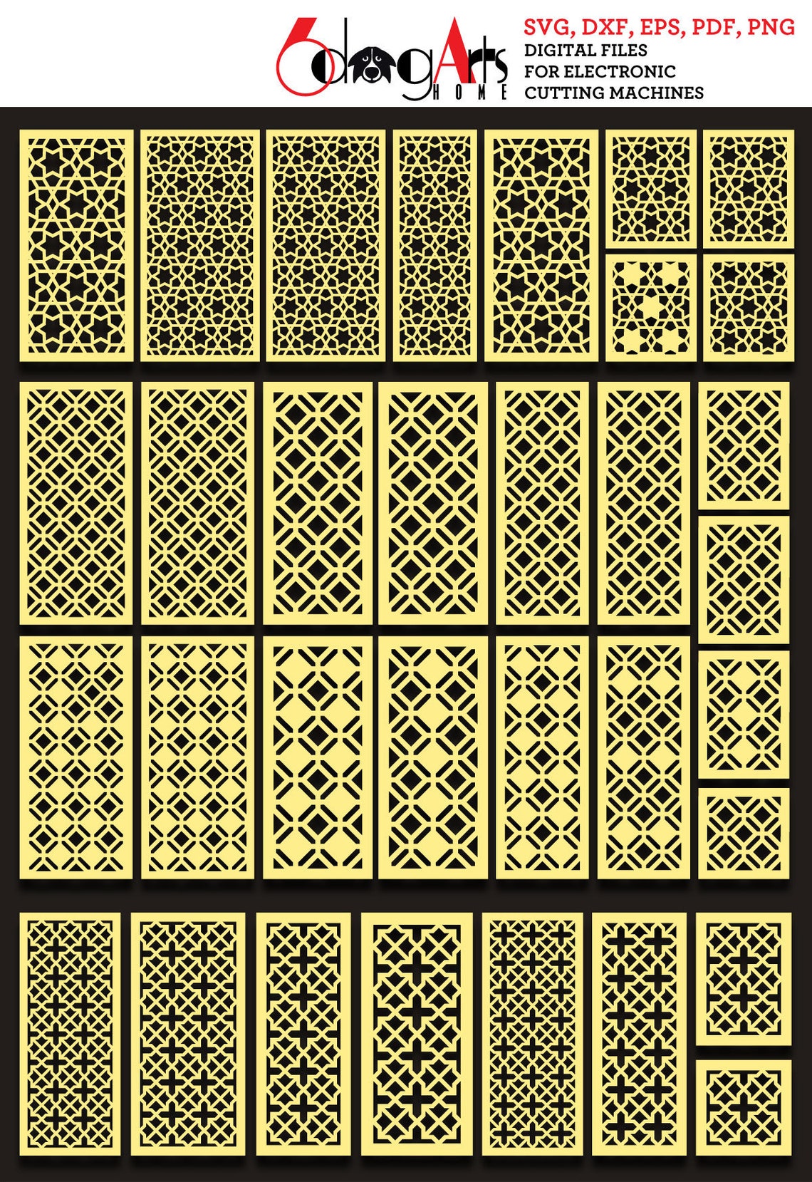 33 Arabesque Pattern Grill Templates Digital Svg Dxf Files - Etsy