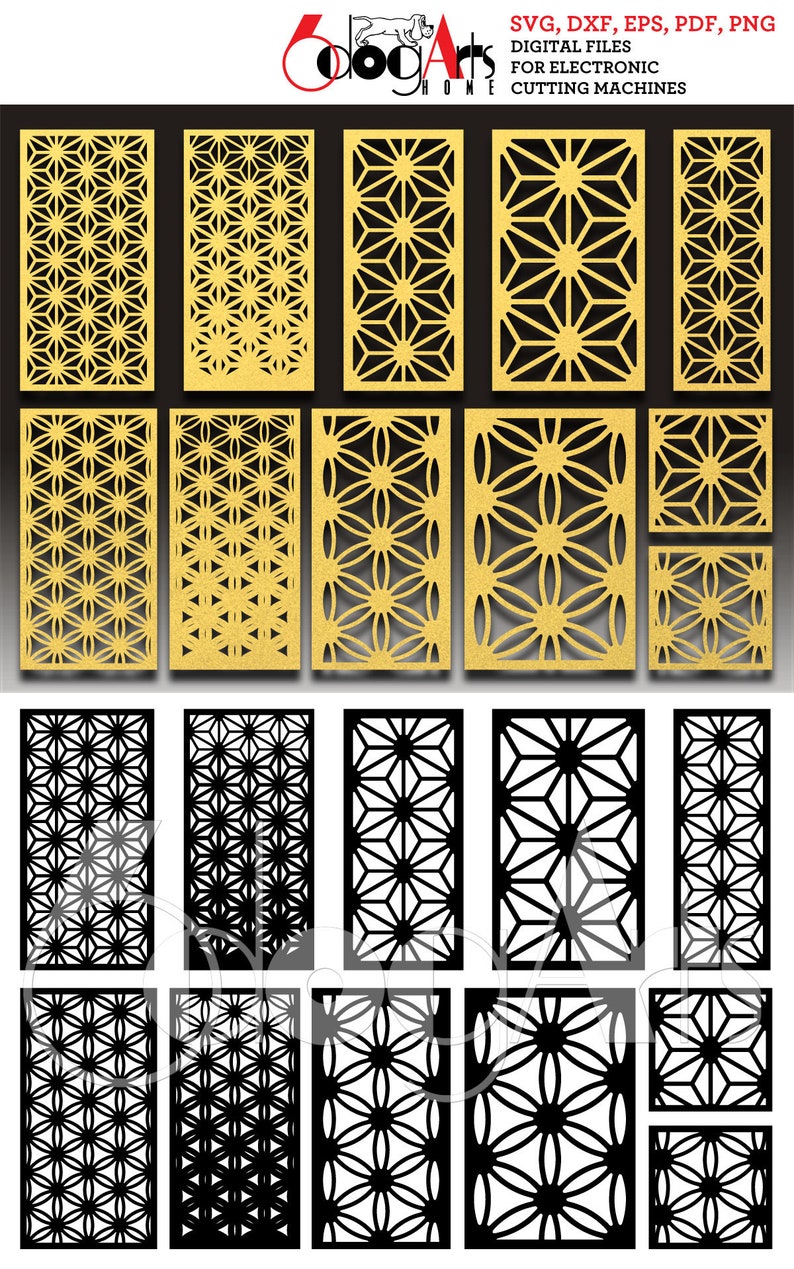 11 Grill Gate Room Screen Divider Partition Templates Digital Svg Dxf ...