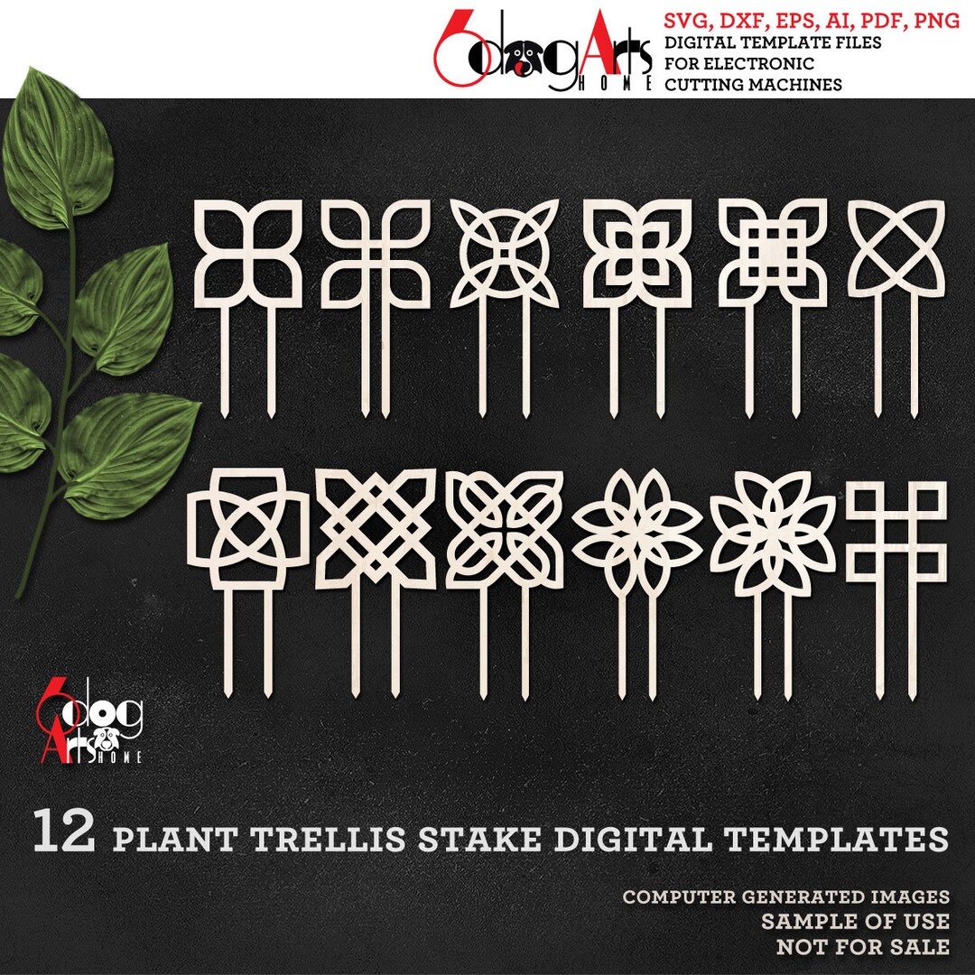12 Celtic Knot Plant Trellis Stake Templates Vector Digital SVG DXF ...