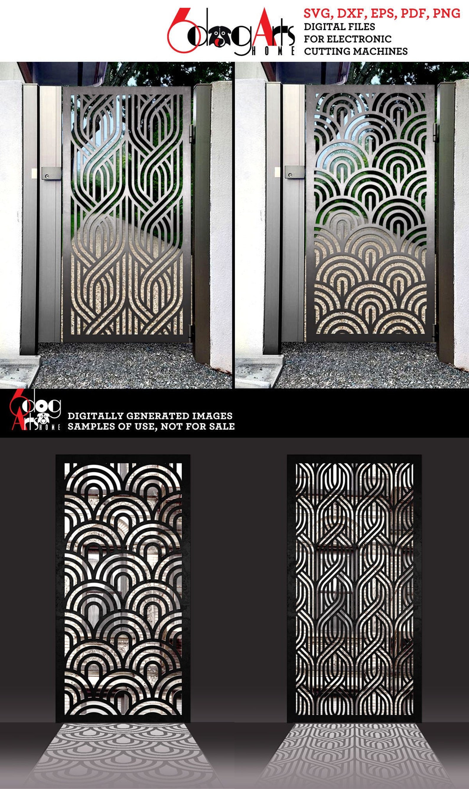 13 Gate Grill Partition Templates Digital Svg Dxf Files Room Screen ...