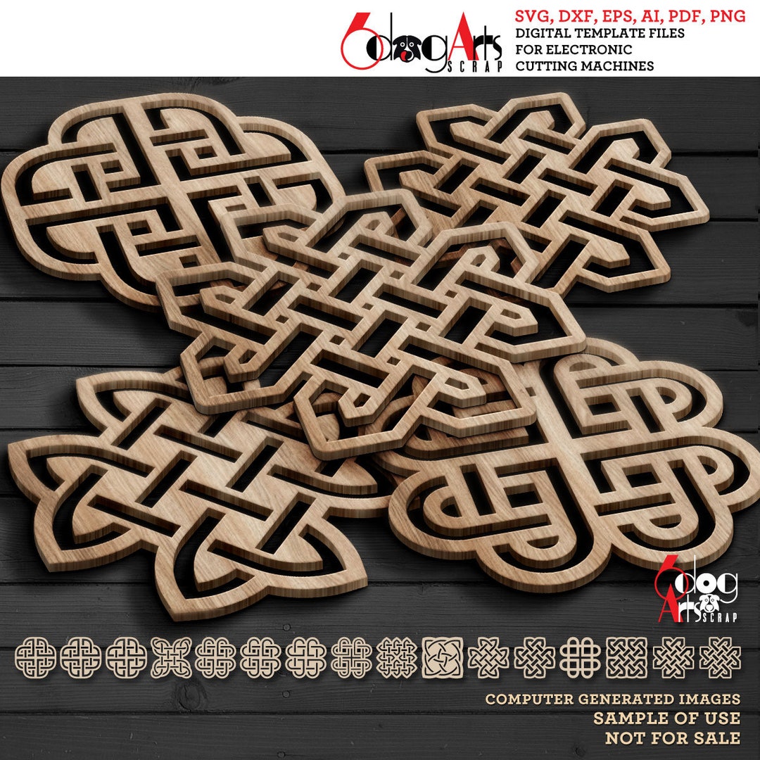 16 Celtic Coaster Templates: Laser Cutting SVG DXF Files (digital ...