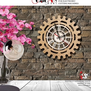 4 Steampunk Wall Clock Face Multilayered Templates Digital Vector Files ...