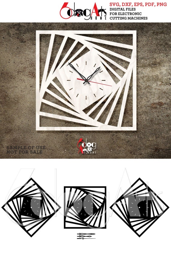 3 Minimalist Wall Clock Templates Digital Vector Files Svg Dxf - Etsy