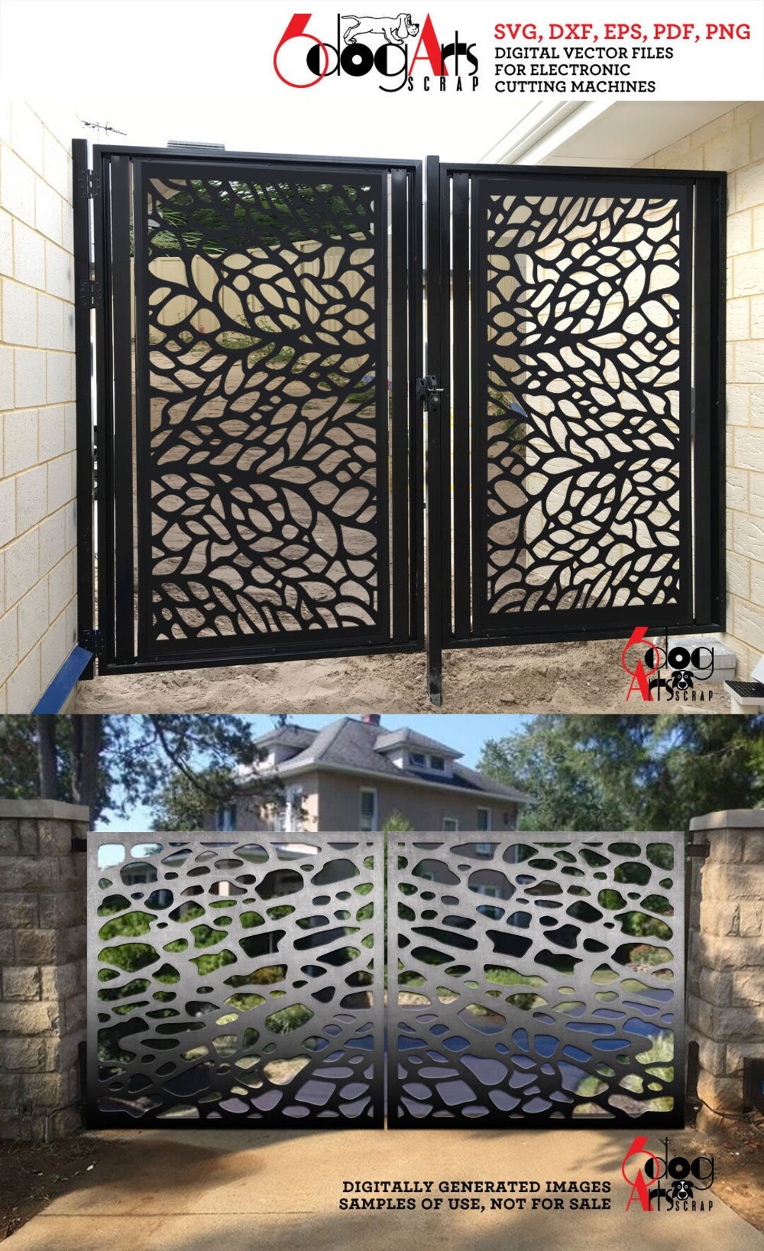 21 Skeleton Leaf Grill Gate Partition Templates Digital Vector - Etsy