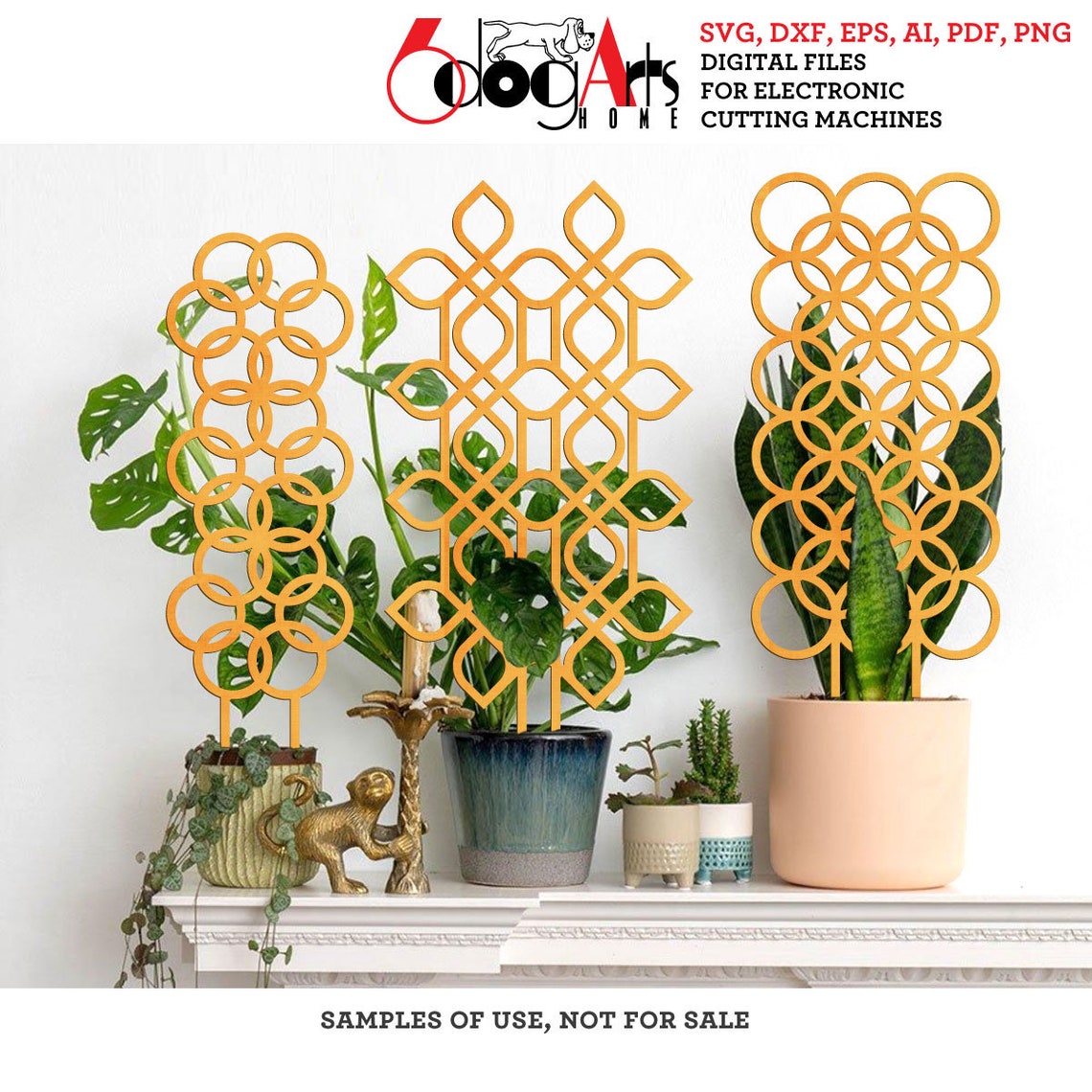 16 House Plant Trellis Stake Templates Vector Digital SVG DXF Files ...