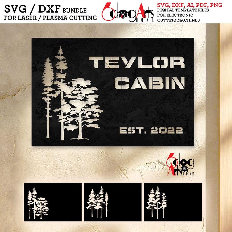 3 Address Sign SVG/DXF Bundle Digital Template Files Download for Laser ...
