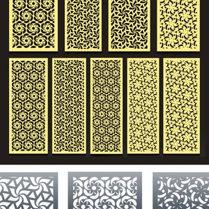 9 Grill Gate Room Screen Divider Partition Templates Digital Svg Dxf ...