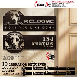 10 Labrador Retriever Welcome Door Sign Digital Templates Vector SVG ...