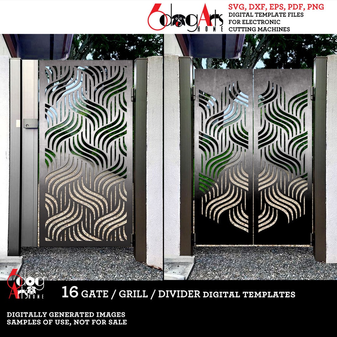 16 Wavy Gate / Partition SVG / DXF Bundle Digital Template Files ...
