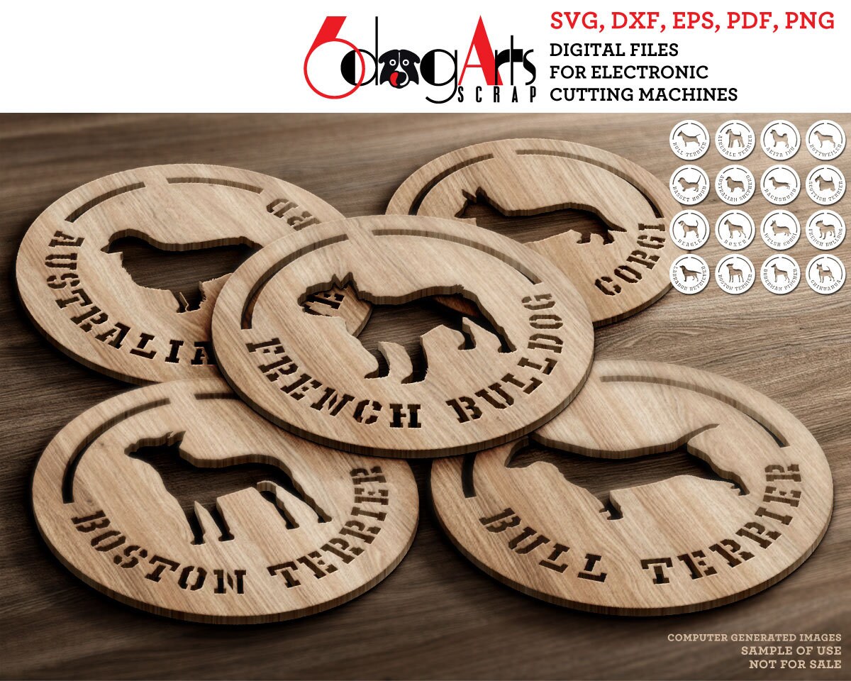 16 Dog Breed Coaster Grill Trivet Wall Decor Templates Vector - Etsy