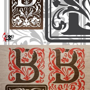 6 Monogram Letter B Templates Digital Vector Files Svg Dxf Instant ...
