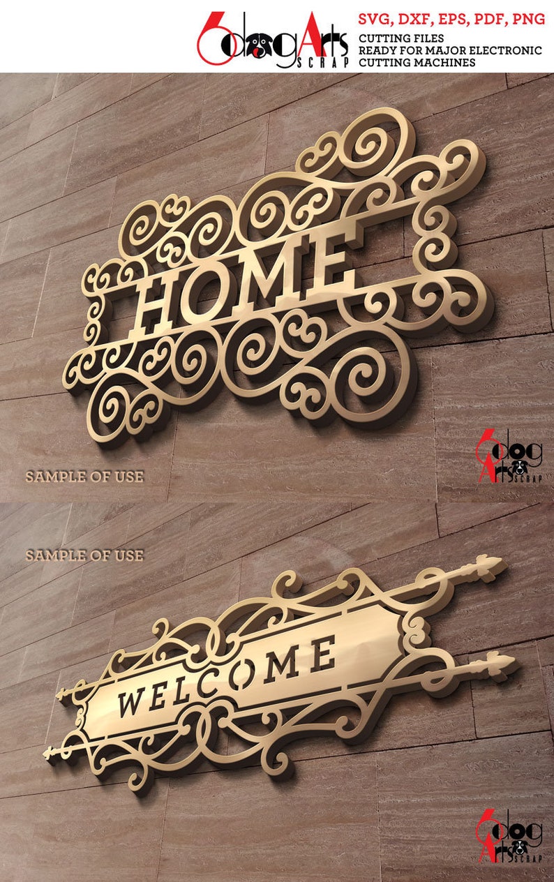 5 Welcome Door Sign Templates Digital Vector Files Svg Dxf Instant ...