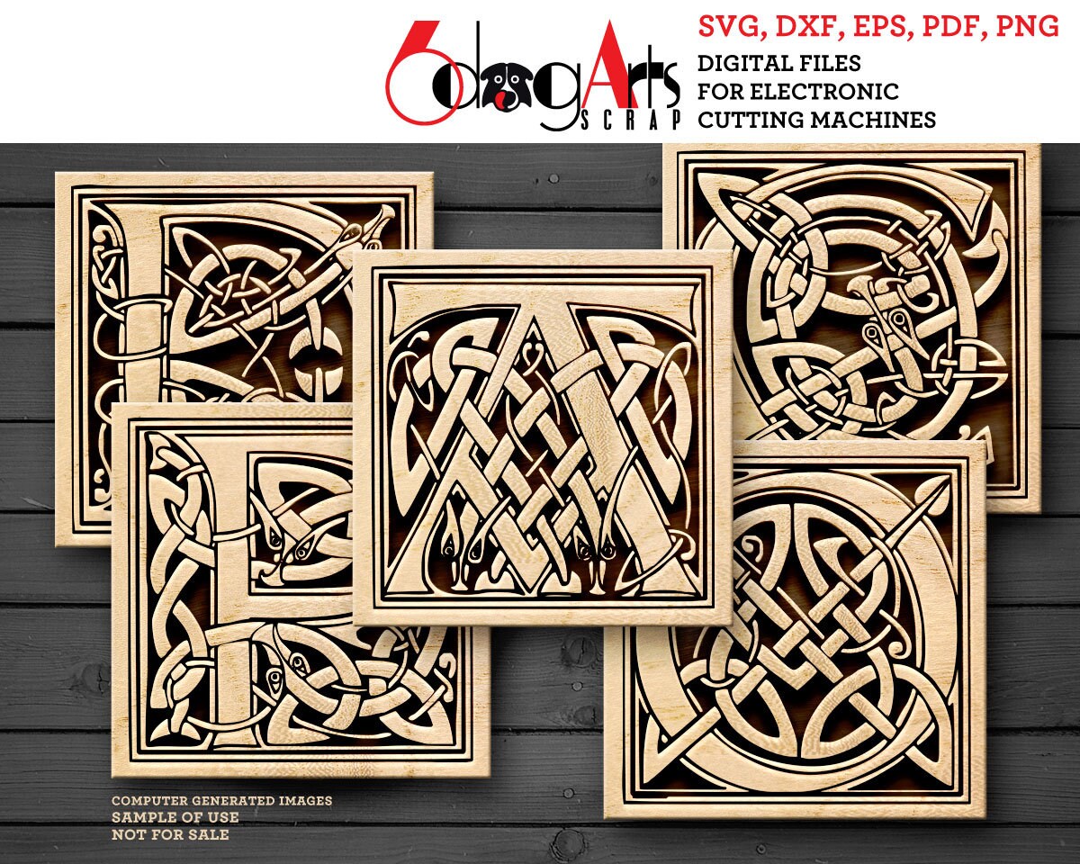 26 Letters Full Alphabet Celtic Coaster Trivet Templates - Etsy