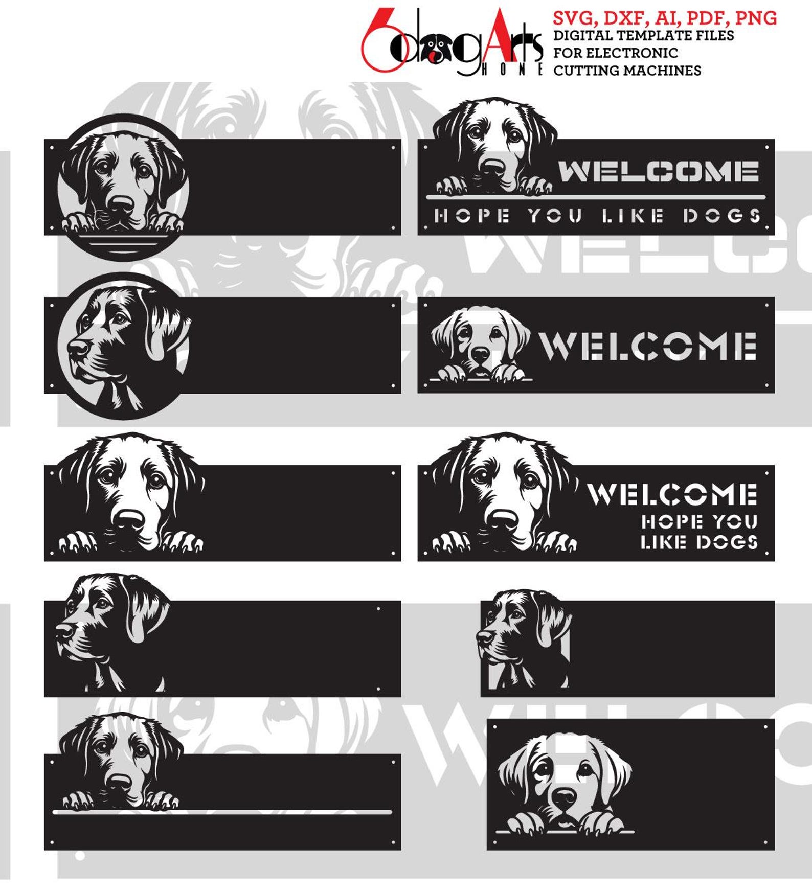 10 Labrador Retriever Welcome Door Sign Digital Templates Vector SVG ...