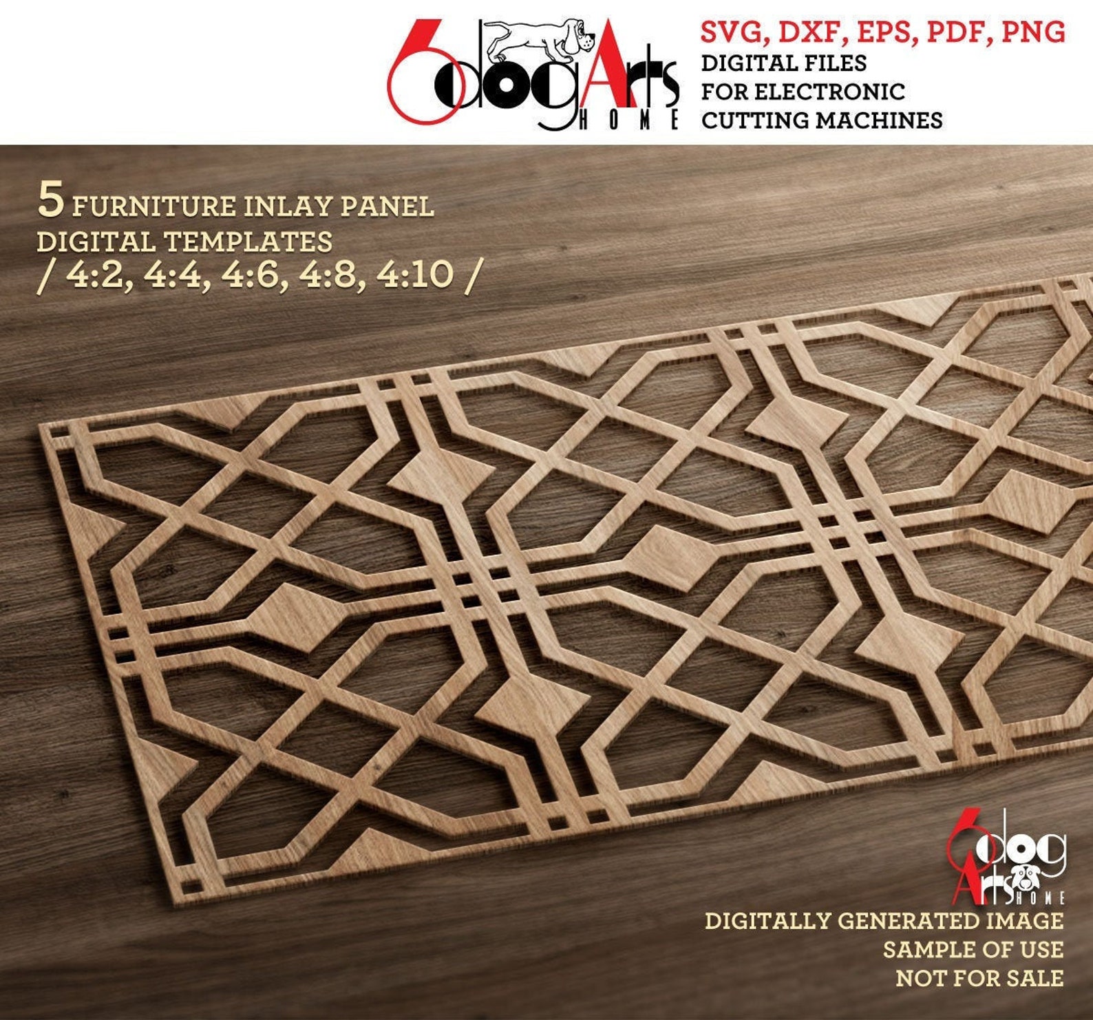 5 Moroccan Furniture Inlay Panel Svg Dxf Digital Templates Glowforge ...