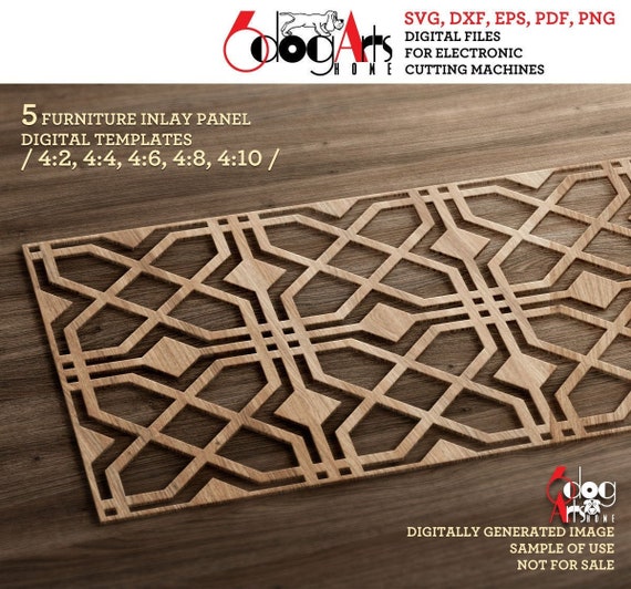 5 Moroccan Furniture Inlay Panel Svg Dxf Digital Templates - Etsy UK