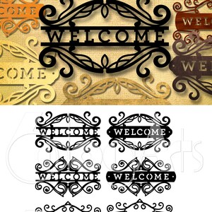8 Welcome Door Sign Templates Digital Vector Files Svg Dxf Instant ...