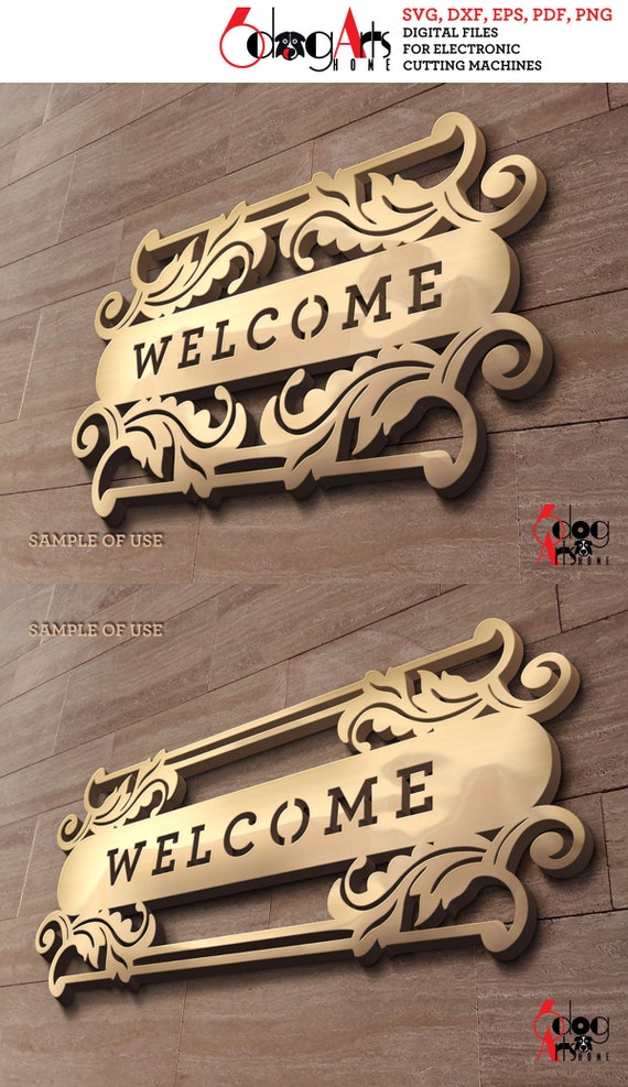 4 Welcome Door Sign Templates Digital Vector Files Svg Dxf - Etsy