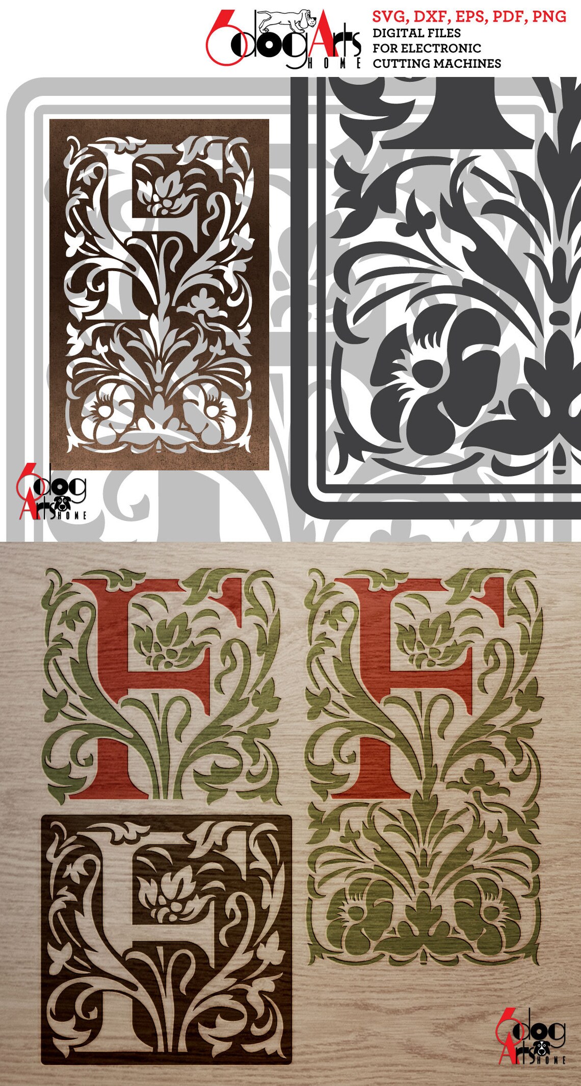 6 Monogram Letter F Templates Digital Vector Files Svg Dxf - Etsy