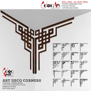 Art Deco Gatsby Corners SVG DXF Files Digital Templates Download ...