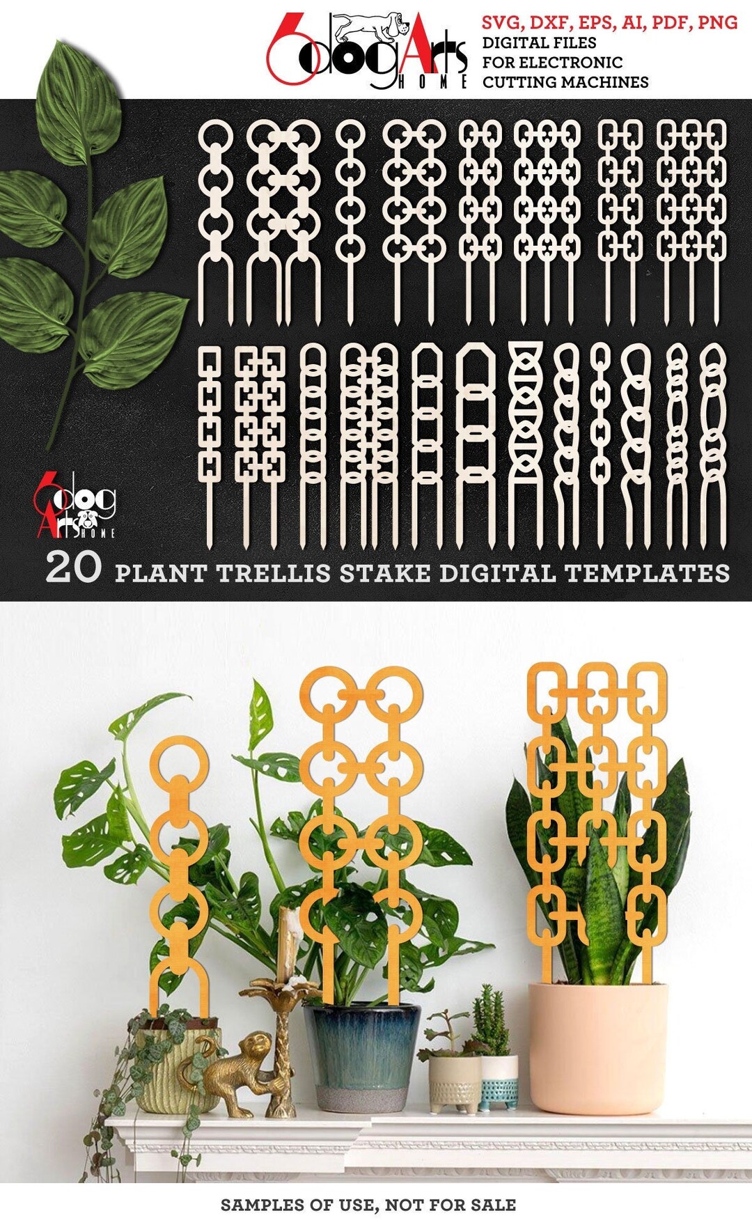20 Chain Plant Trellis Stake Templates Vector Digital SVG DXF - Etsy