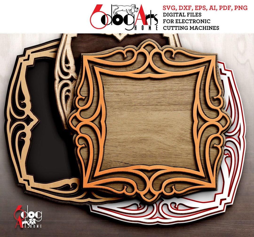 2 Layered Frame Templates Vector Digital SVG DXF Files for - Etsy