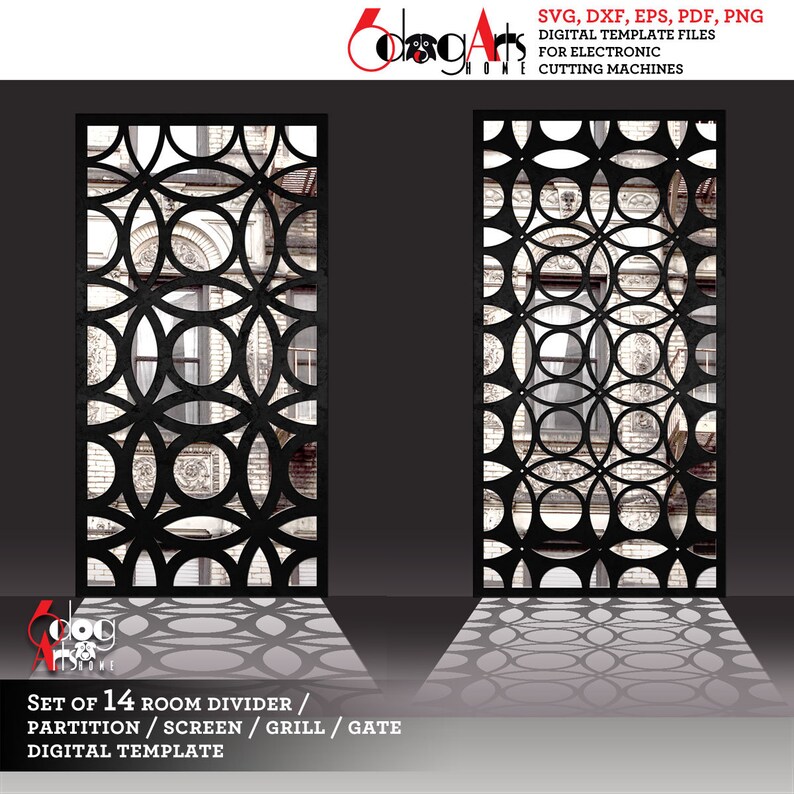 14 Grill Gate Room Screen Divider Partition Templates Digital Svg Dxf ...