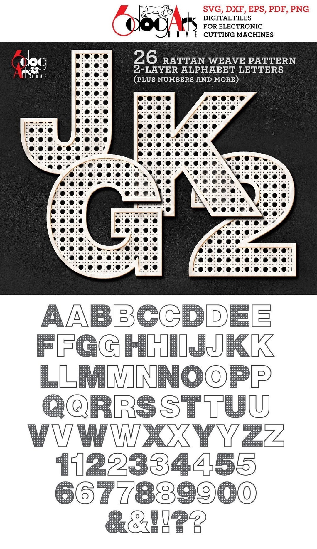 26 Rattan Weaving Pattern Alphabet Letters Numbers Layered - Etsy