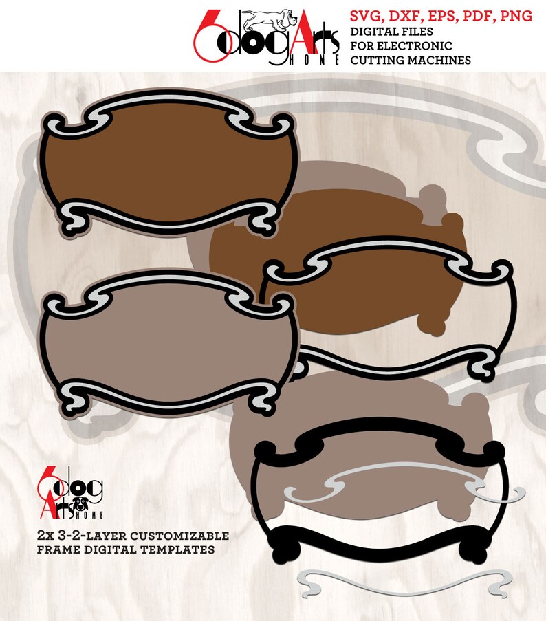 Layered Frame Template Vector Digital SVG DXF Files Instant - Etsy