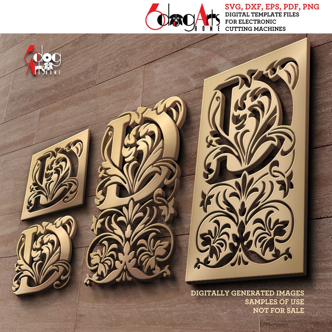 6 Monogram Letter D Templates Digital Vector Files Svg Dxf Instant ...