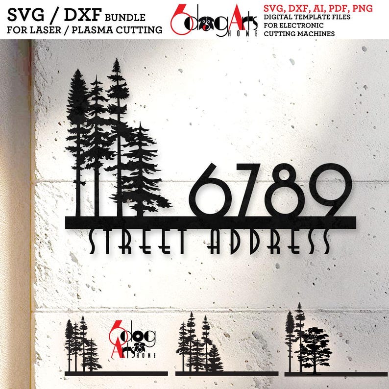3 Address Sign SVG/DXF Bundle Digital Template Files Download for Laser ...