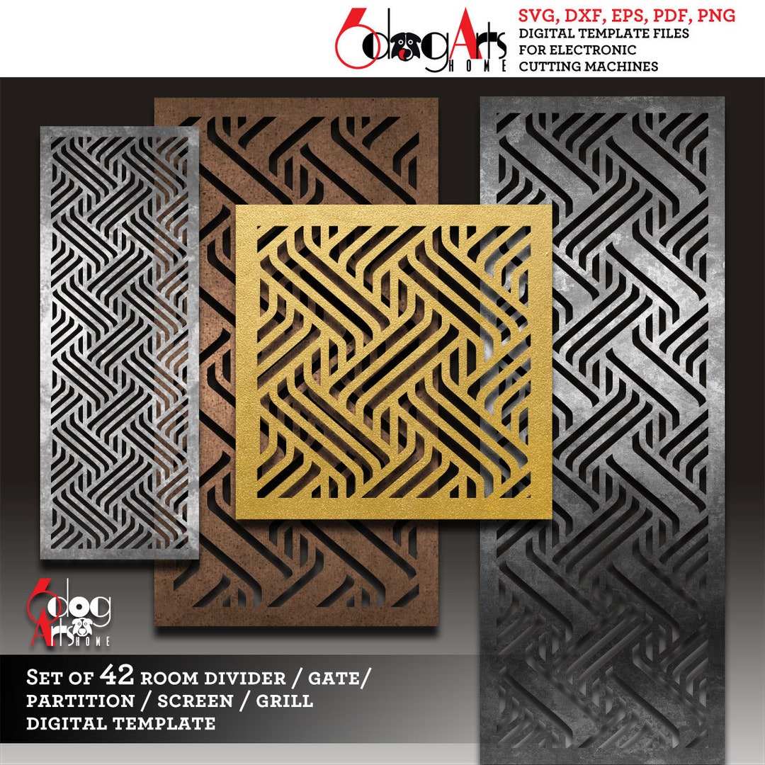 42 Wavy Pattern Grill Templates Digital Svg Dxf Files Room Screen ...