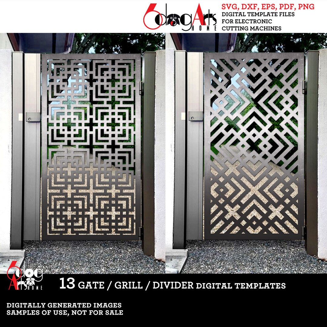13 Geometric Pattern Grill Templates Digital Svg Dxf Files Room Screen ...