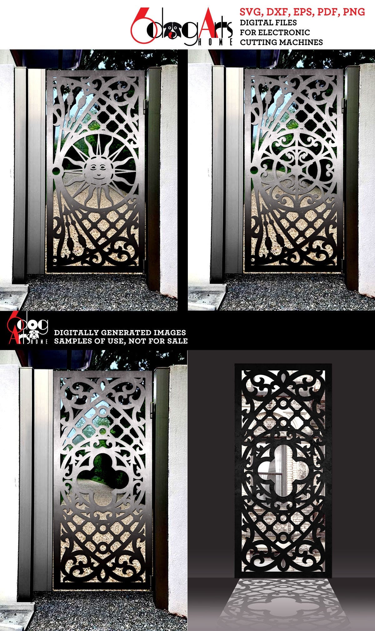 13 Gate Grill Partition Templates Digital Svg Dxf Files Room Screen ...