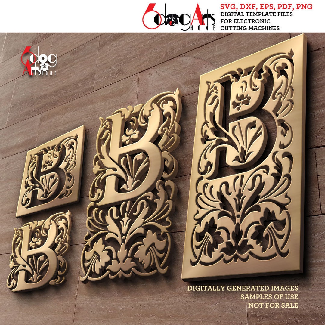 6 Monogram Letter B Templates Digital Vector Files Svg Dxf Instant ...